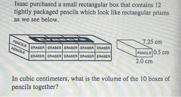 Solved Isaac purchased a small rectangular box that contains | Chegg.com