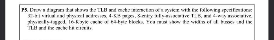 Solved P5. Draw a diagram that shows the TLB and cache | Chegg.com