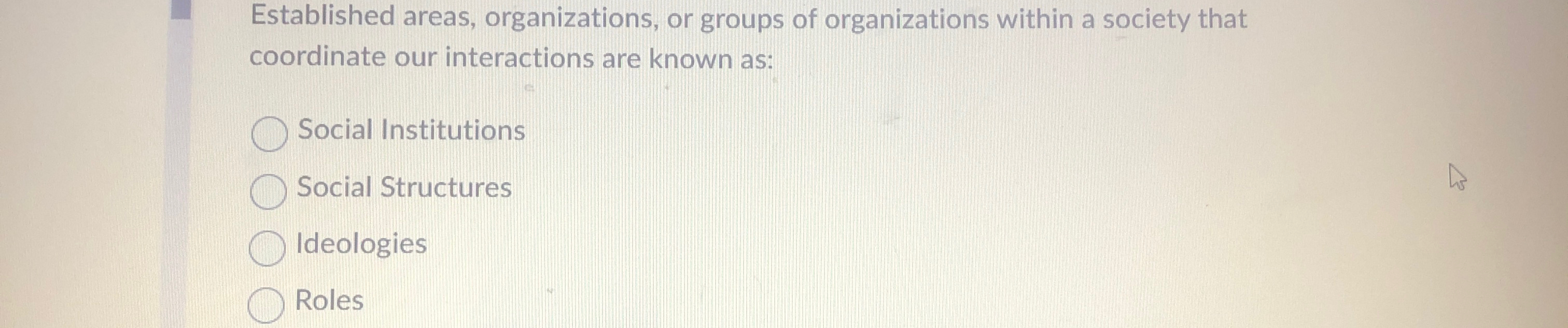 Solved Established areas, organizations, or groups of | Chegg.com