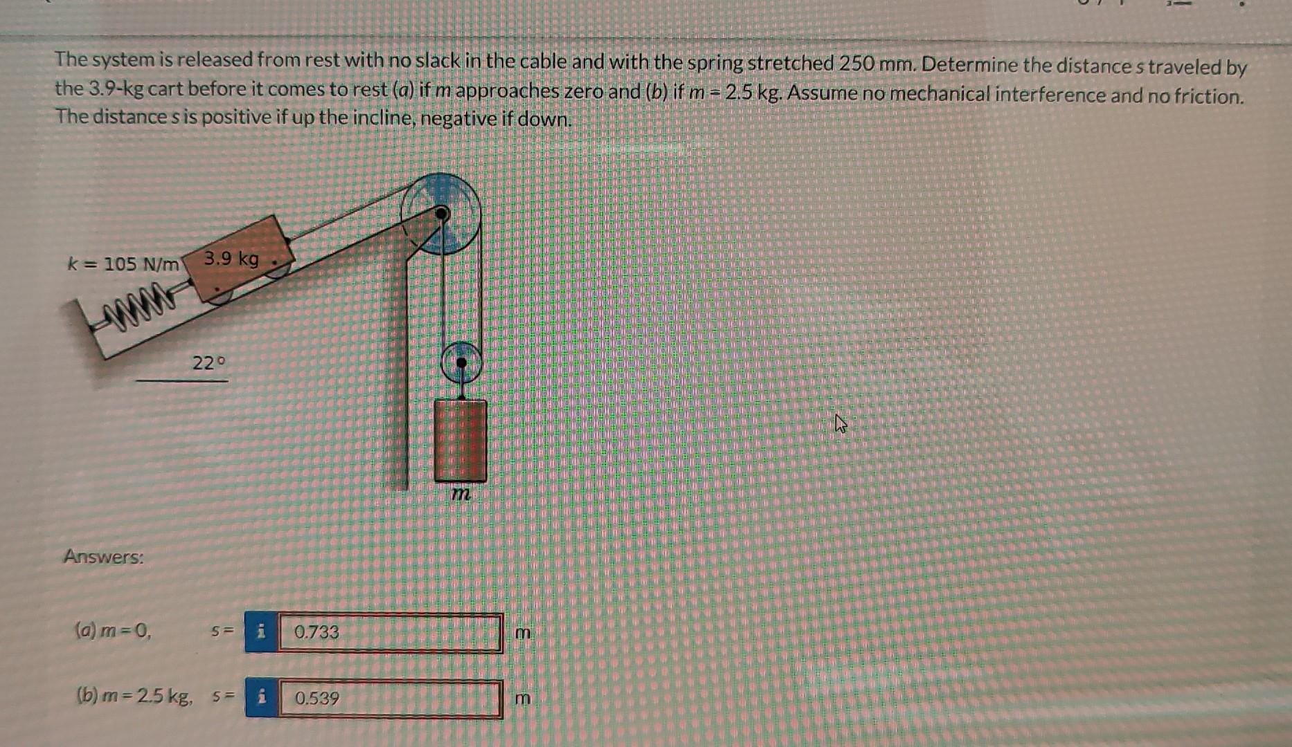 Solved The system is released from rest with no slack in the | Chegg.com