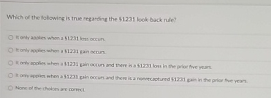 Solved Which of the following is true regarding the 51231 | Chegg.com