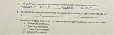 Solved The SEAT Acronym which identifies potential functions | Chegg.com