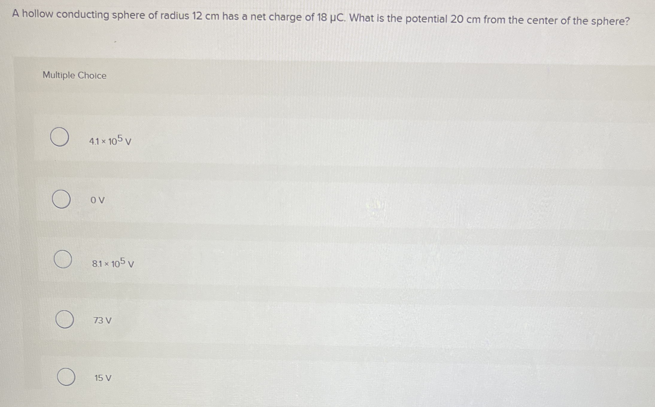Solved A hollow conducting sphere of radius 12 ﻿cm has a net | Chegg.com