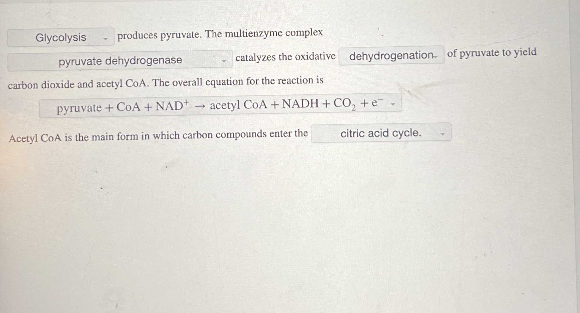Solved produces pyruvate. The multienzyme complexpyruvate | Chegg.com