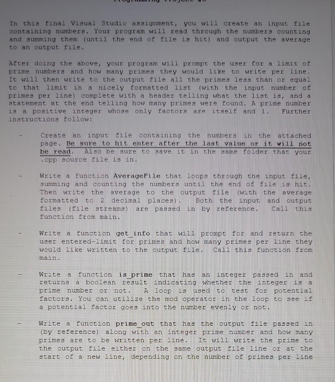 Solved this final Visual studio assignment, you will create | Chegg.com