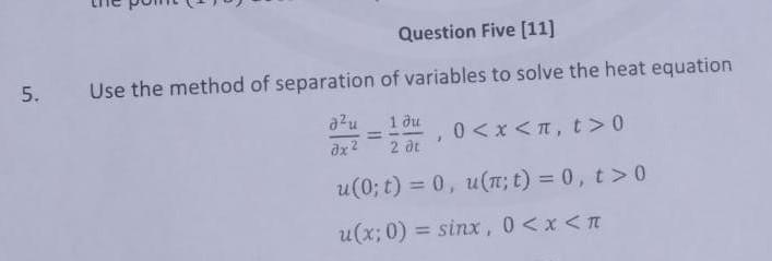 Solved Use the method of separation of variables to solve | Chegg.com