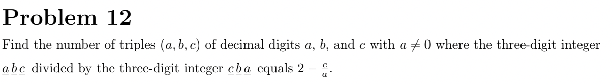 Problem 12Find the number of triples (a,b,c) ﻿of | Chegg.com