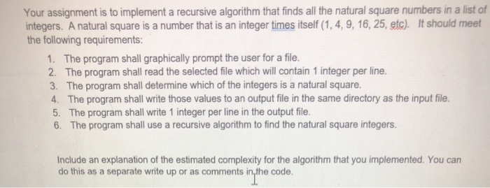 Solved Your Assignment Is To Implement A Recursive Algorithm 3046