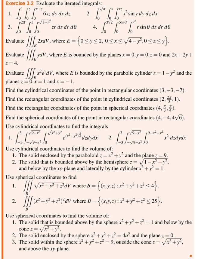 Solved Exercise 3.2 ﻿Evaluate the iterated | Chegg.com