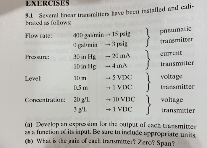 Insmitters have been installed and cali- EXERCISES | Chegg.com