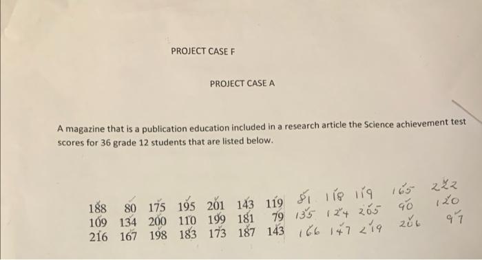 Solved Project A Probability and Statistic Project School | Chegg.com