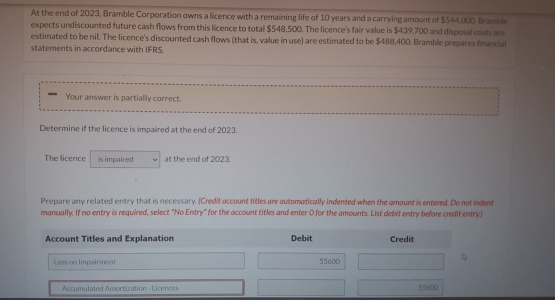 Solved Assume the recoverable amount is calculated to be | Chegg.com