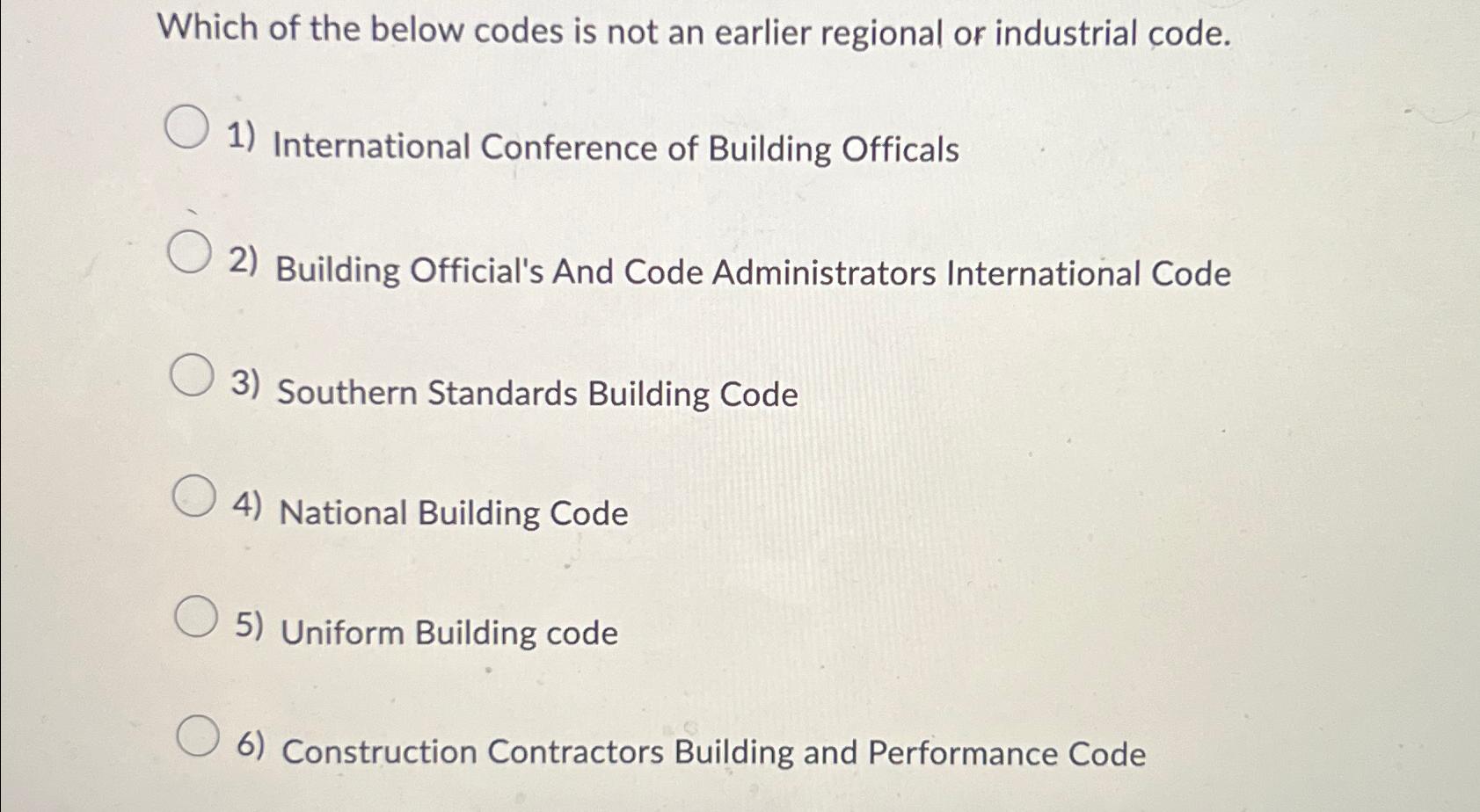 Solved Which of the below codes is not an earlier regional | Chegg.com