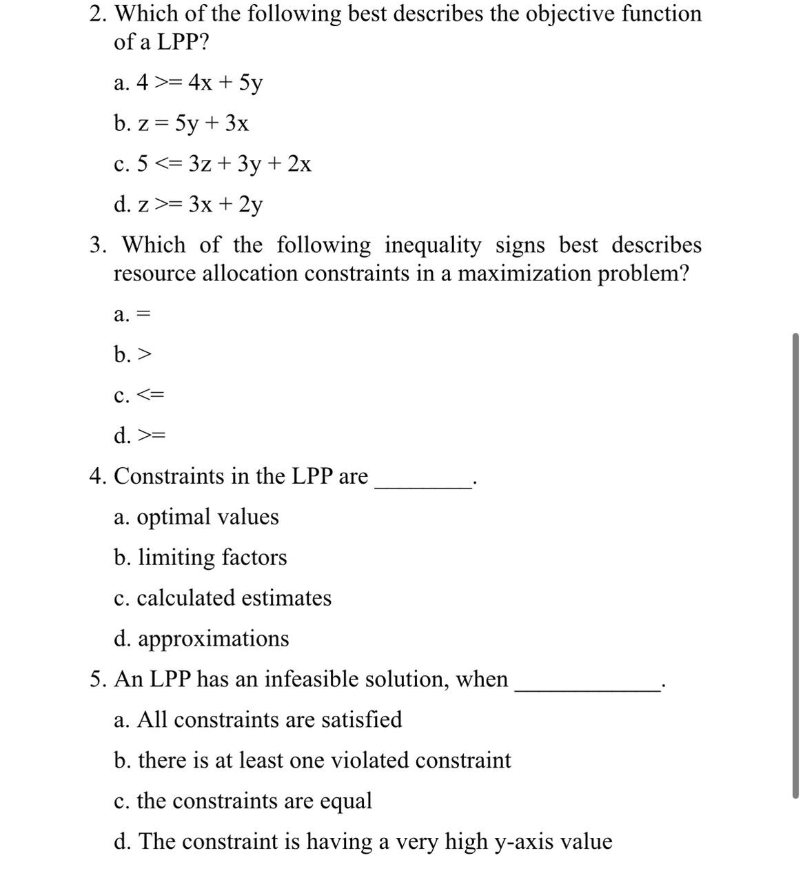 Solved Which of the following best describes the objective | Chegg.com