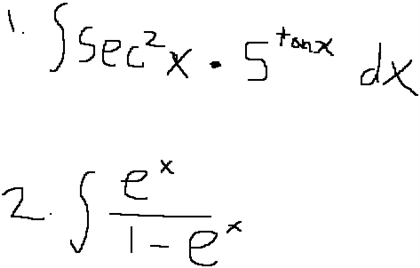 Solved sec2x 5tanx dx ex/1 - ex | Chegg.com