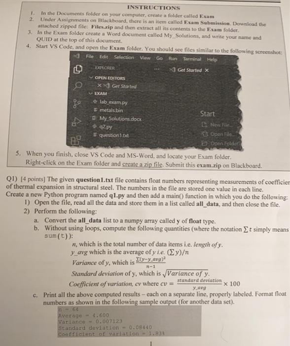 Solved INSTRUCTIONS 1. In the Documents folder on your | Chegg.com