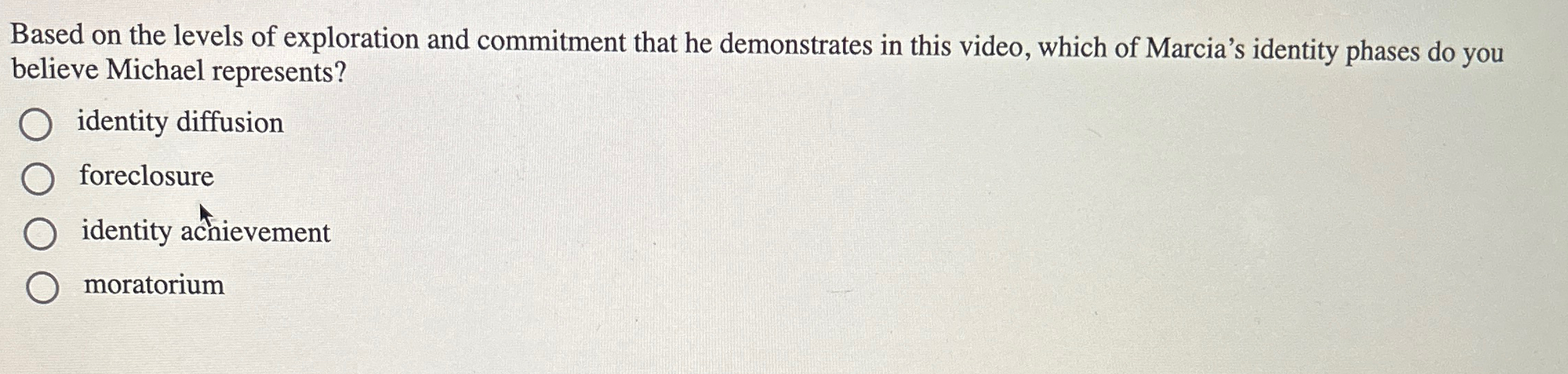 Solved Based on the levels of exploration and commitment | Chegg.com