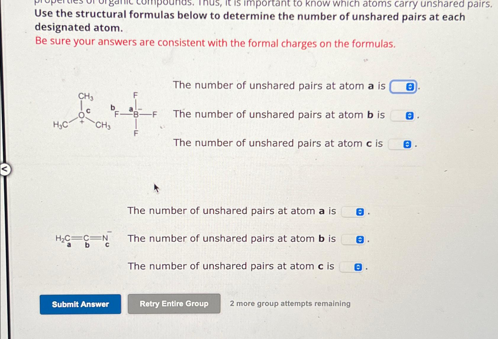 Solved Use the structural formulas below to determine the | Chegg.com
