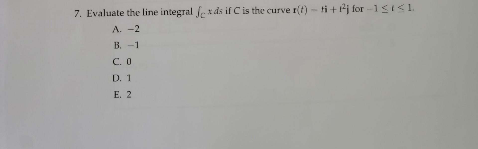 Solved 7. Evaluate the line integral ∫Cxds if C is the curve | Chegg.com