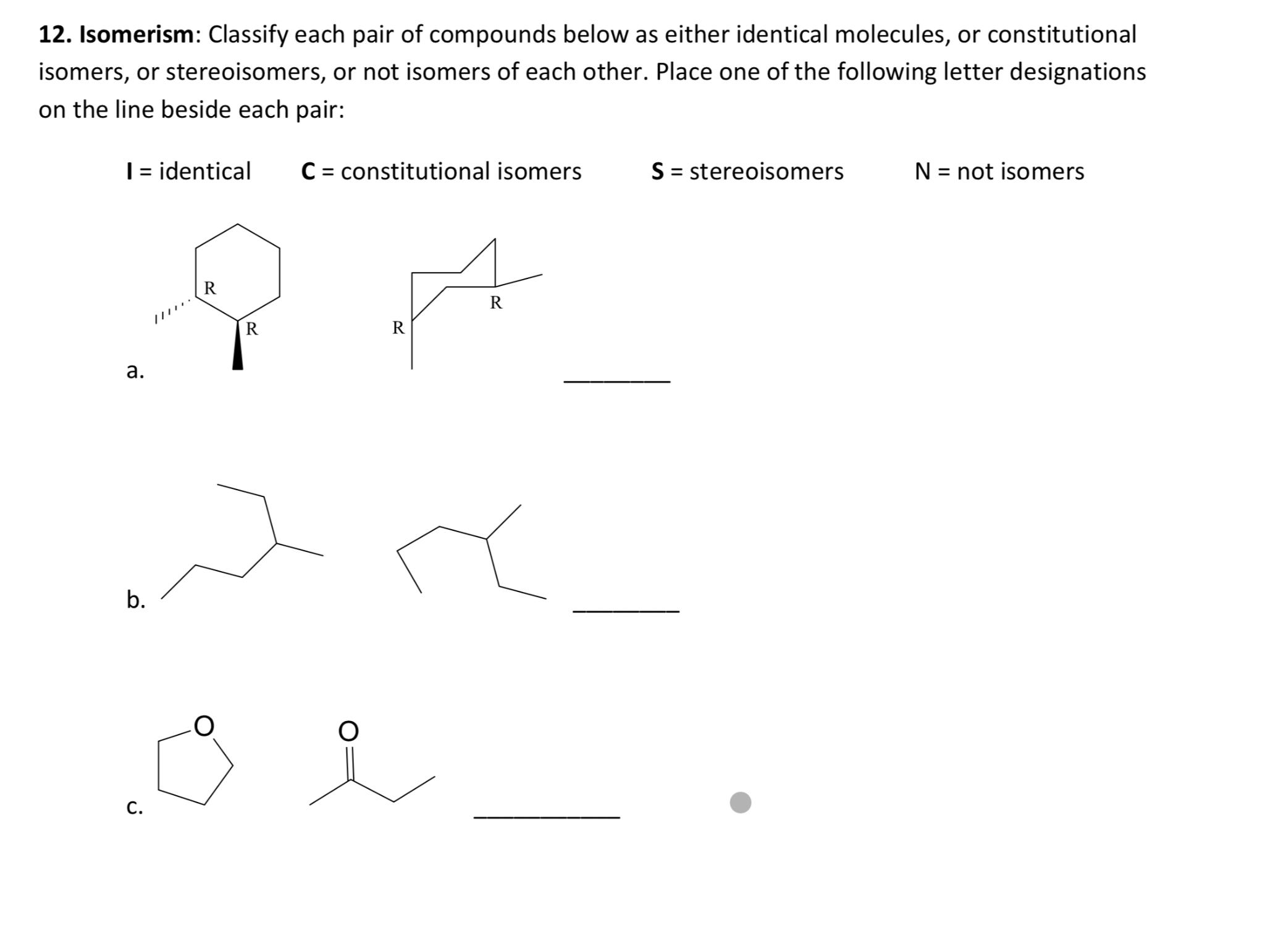 Solved Isomerism: Classify each pair of compounds below as | Chegg.com