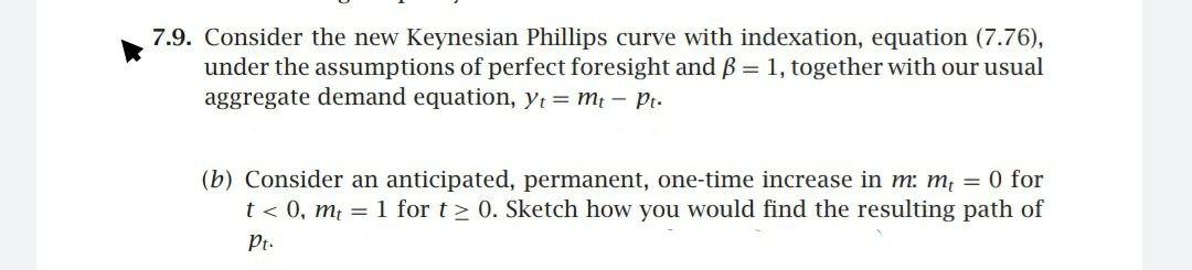 Solved 7.9. Consider the new Keynesian Phillips curve with | Chegg.com
