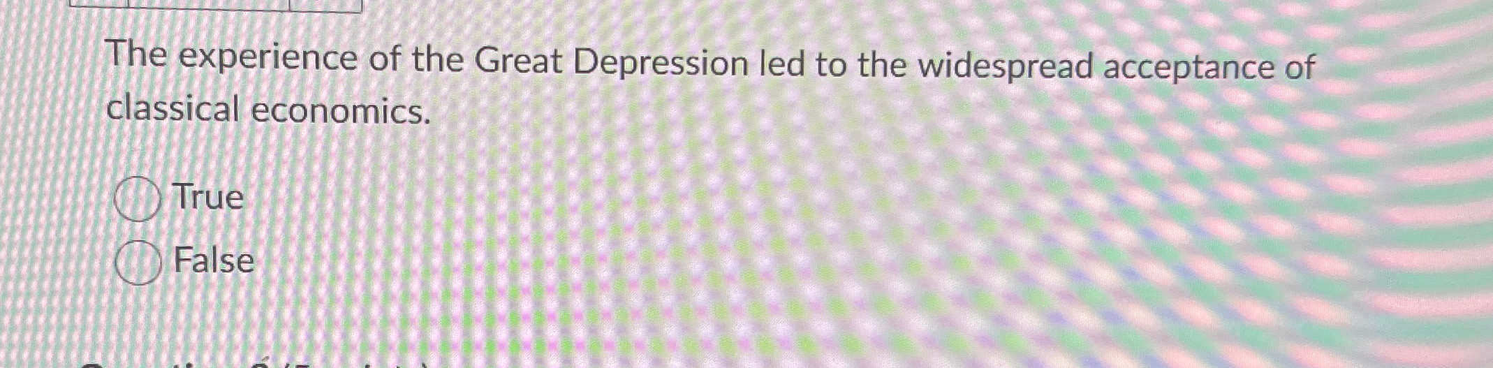 Solved The experience of the Great Depression led to the | Chegg.com