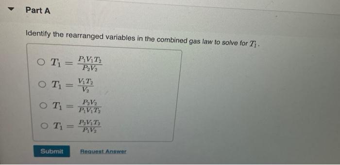 Solved Part A Identify the rearranged variables in the | Chegg.com