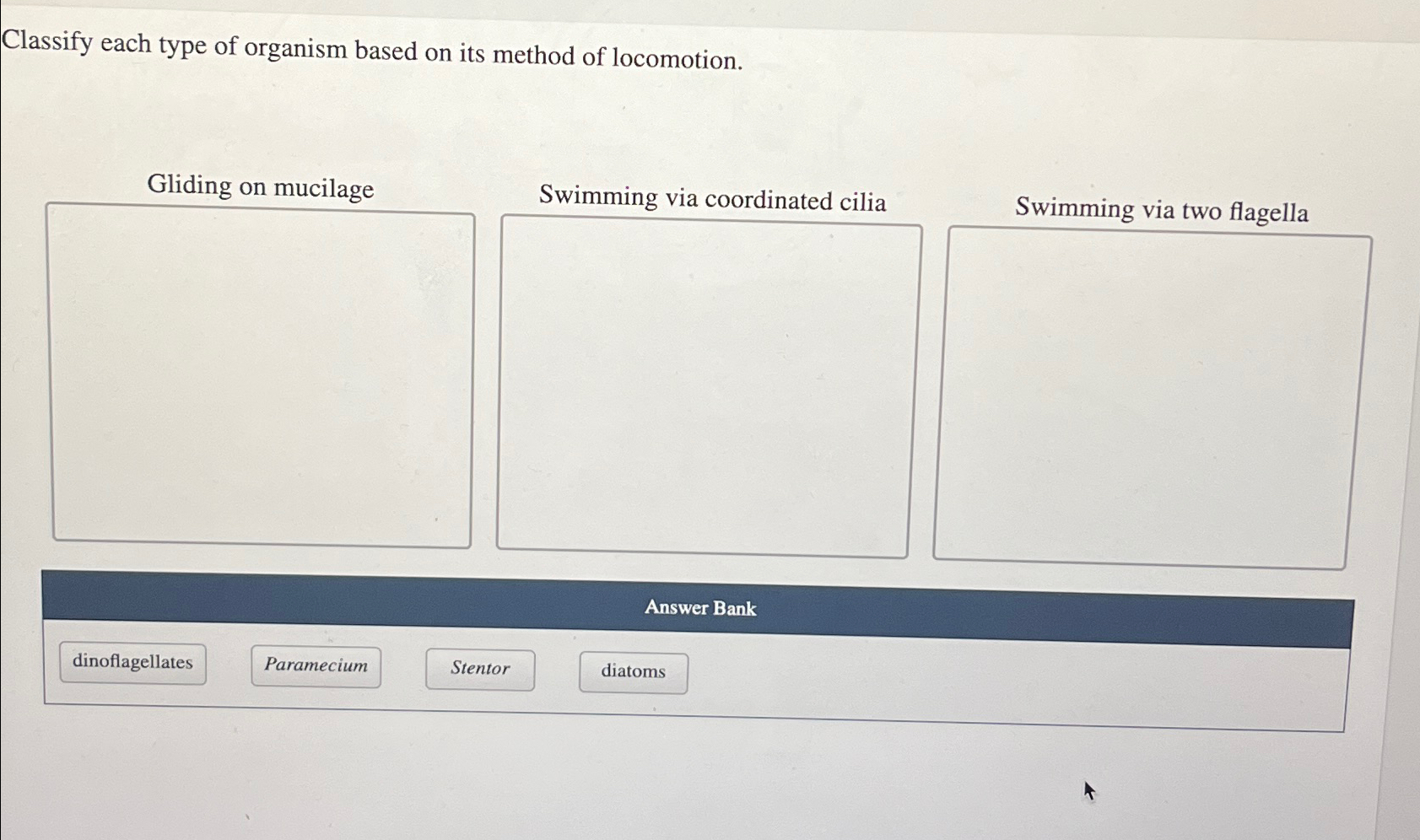 Solved Classify each type of organism based on its method of | Chegg.com