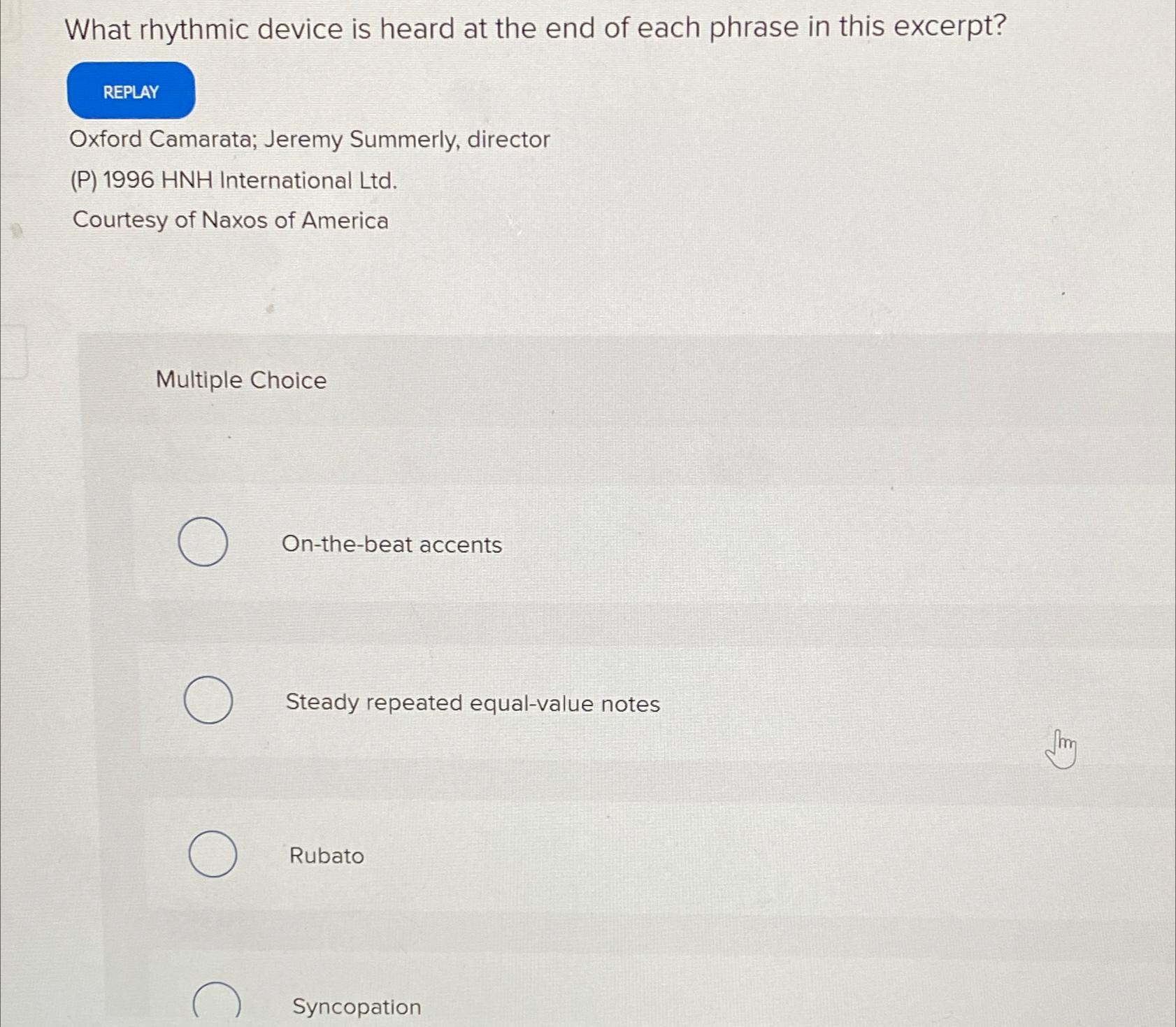 Solved What rhythmic device is heard at the end of each | Chegg.com
