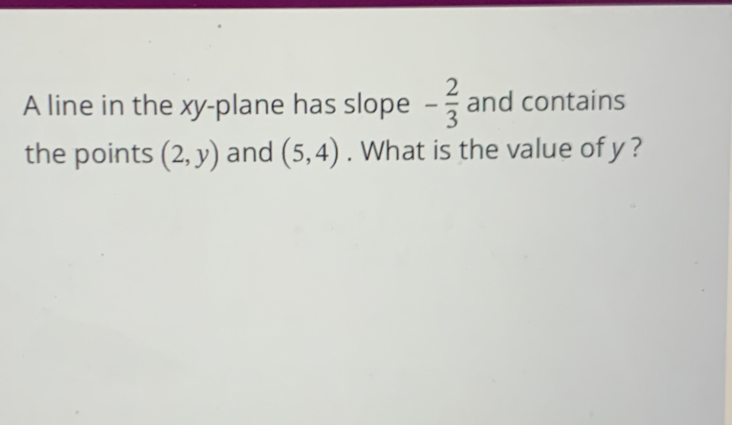 Solved A line in the xy-plane has slope -23 ﻿and contains | Chegg.com