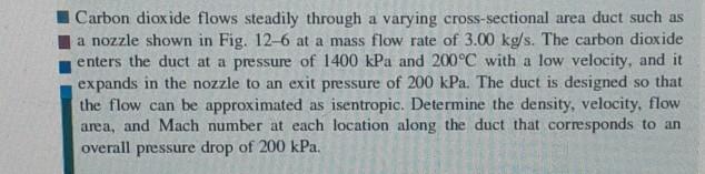 Solved Carbon dioxide flows steadily through a varying | Chegg.com