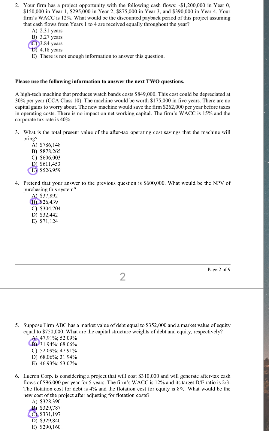 Solved Please show the formulas of how to find these answers | Chegg.com