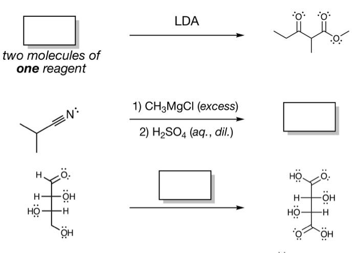 Solved io o LDA two molecules of one reagent 1) CH3MgCl | Chegg.com