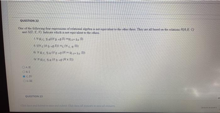 Solved Suppose relations R(A,B) and S(B,C,D) have the tuples | Chegg.com