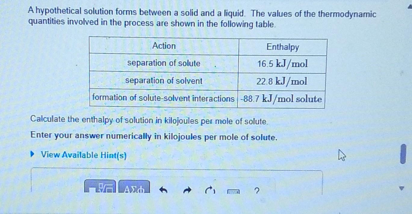 Solved A hypothetical solution forms between a solid and a | Chegg.com