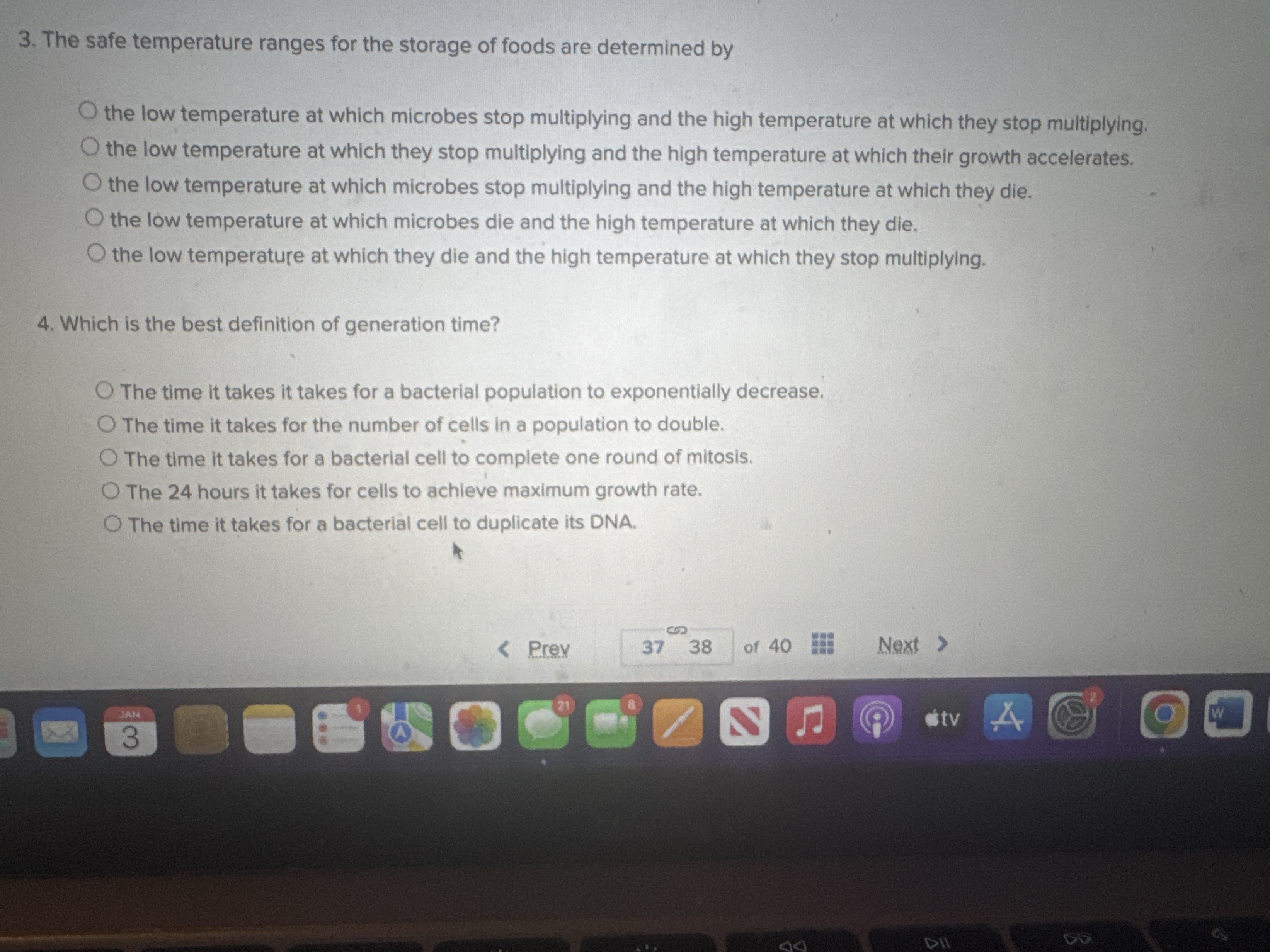 Solved The safe temperature ranges for the storage of ﻿foods | Chegg.com
