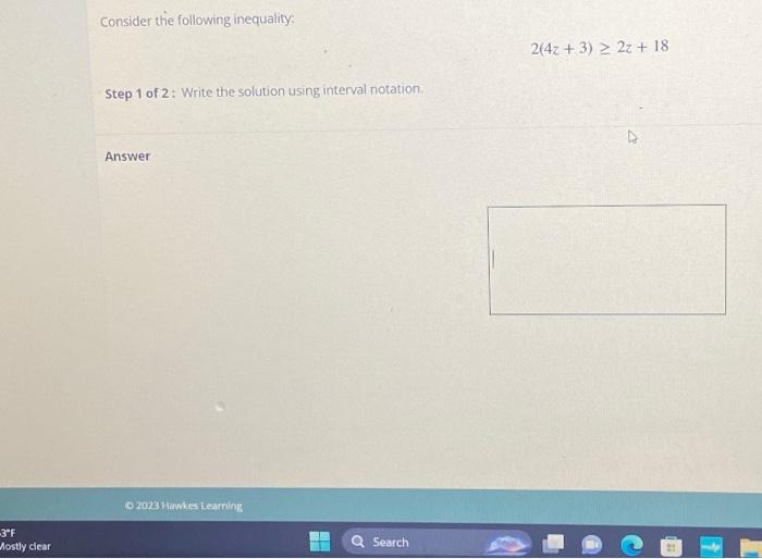 Solved Step 1 of 2: Write the solution using interval | Chegg.com