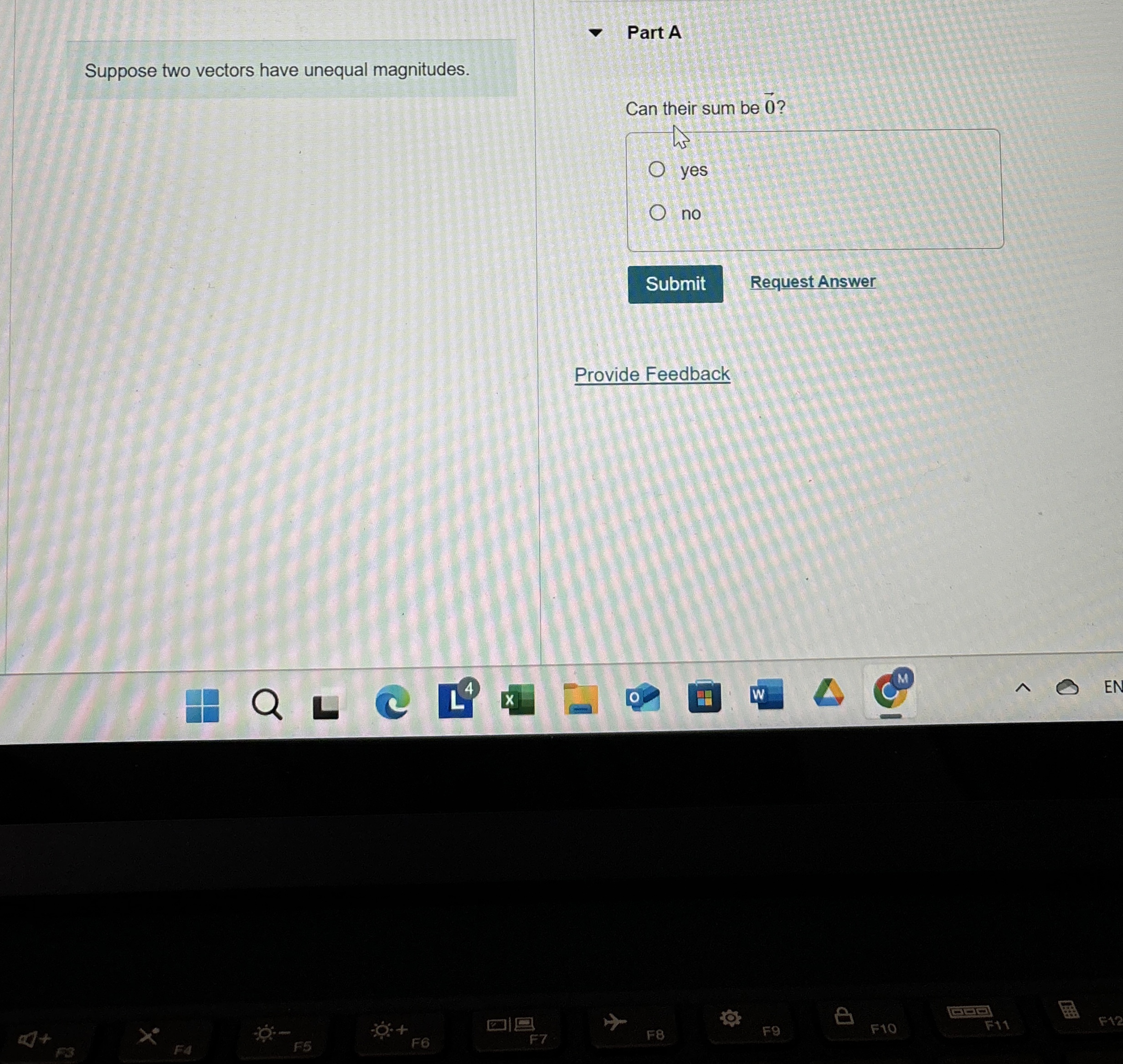 Solved Part Asuppose Two Vectors Have Unequal Magnitudes Can
