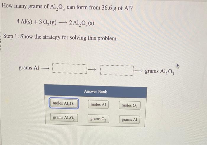 Solved How many grams of Al2O3 can form from 36.6 g of Al ? | Chegg.com