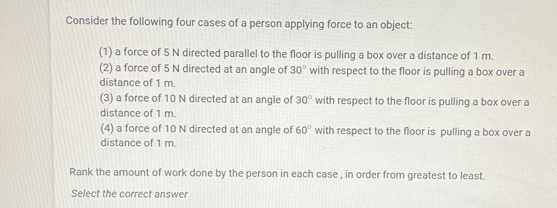 Solved Consider The Following Four Cases Of A Person