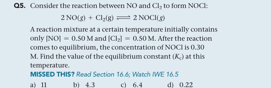 Solved show complete solution Q5. ﻿Consider the reaction | Chegg.com