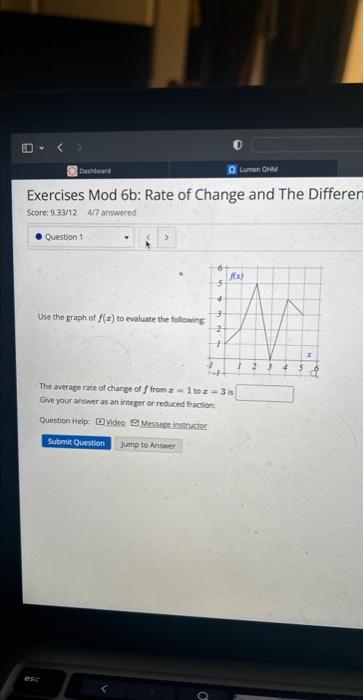 Solved Exercises Mod 6b: Rate of Change and The Differen | Chegg.com