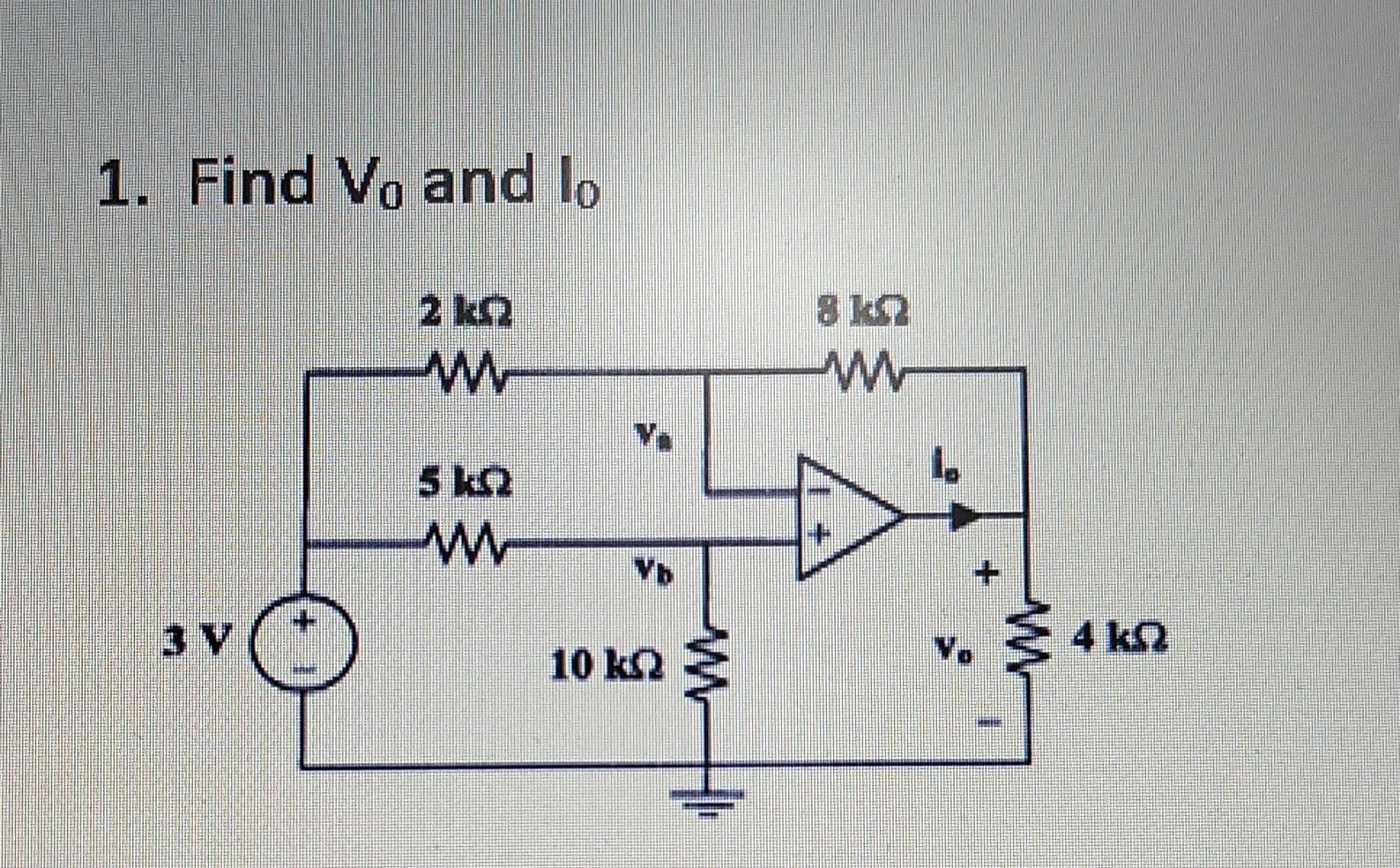 Solved 1. Find V0 and l0 | Chegg.com