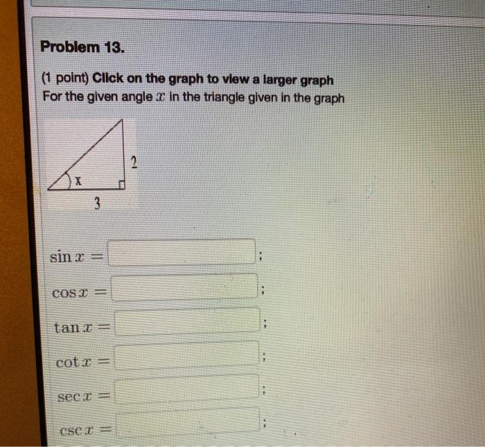 Solved Problem 13. (1 point) Click on the graph to view a | Chegg.com