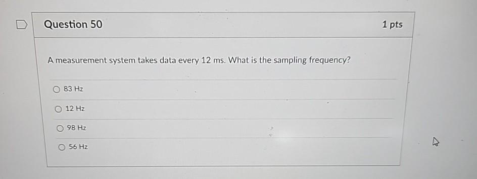 Solved Question 501 ﻿ptsA measurement system takes data | Chegg.com