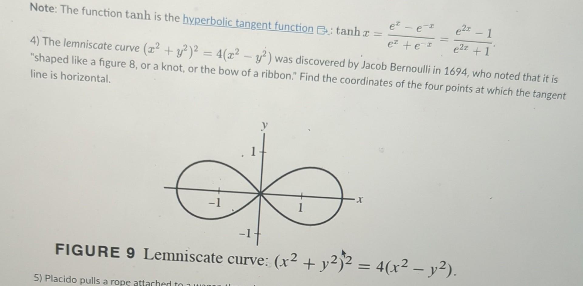 Solved Note: The function tanh is the hyperbolic tangent | Chegg.com