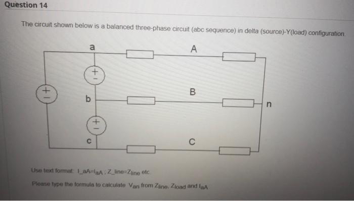 Solved The circuit shown below is a balanced three-phase | Chegg.com