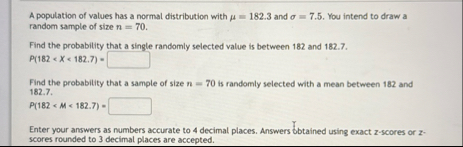 Solved A population of values has a normal distribution with | Chegg.com