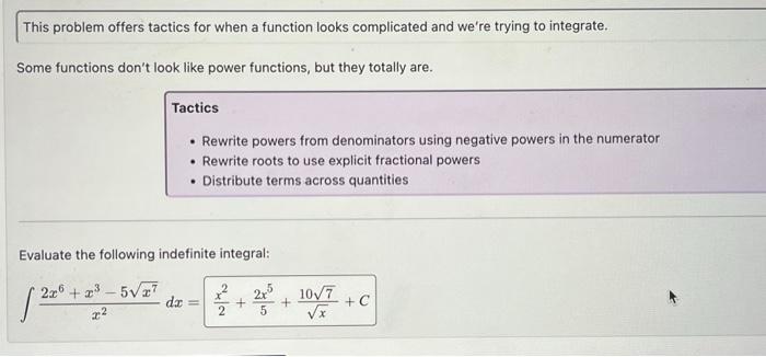 Solved This problem offers tactics for when a function looks | Chegg.com