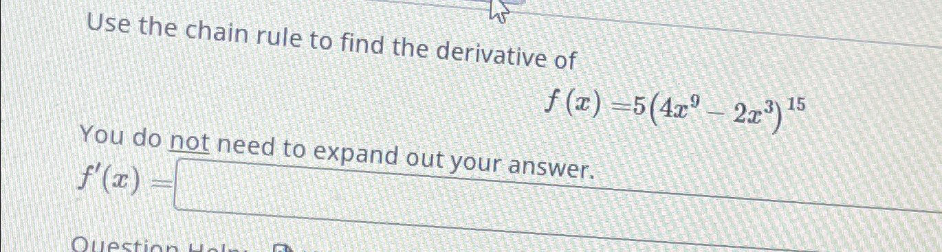 Solved Use the chain rule to find the derivative | Chegg.com